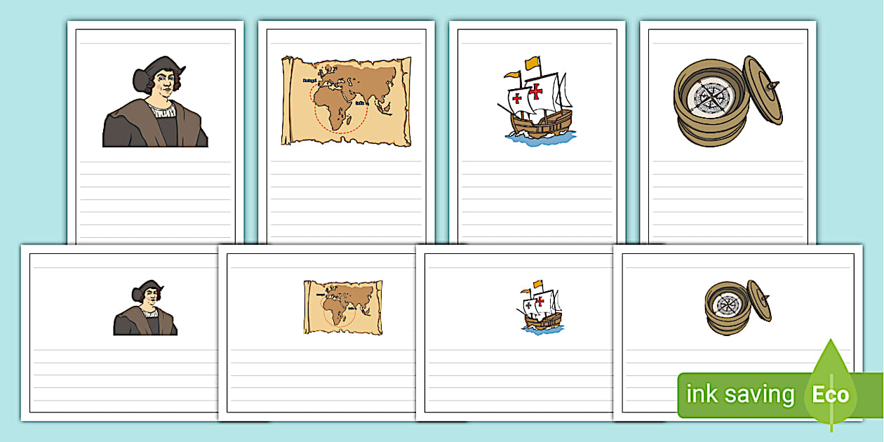 Christopher Columbus Writing Frame Standard LinedBlack and White