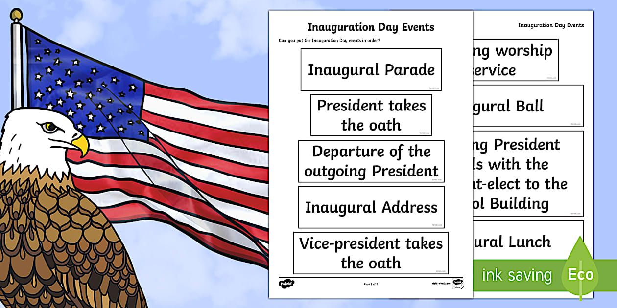 KS2 Inauguration Day Events Ordering Activity (teacher made)