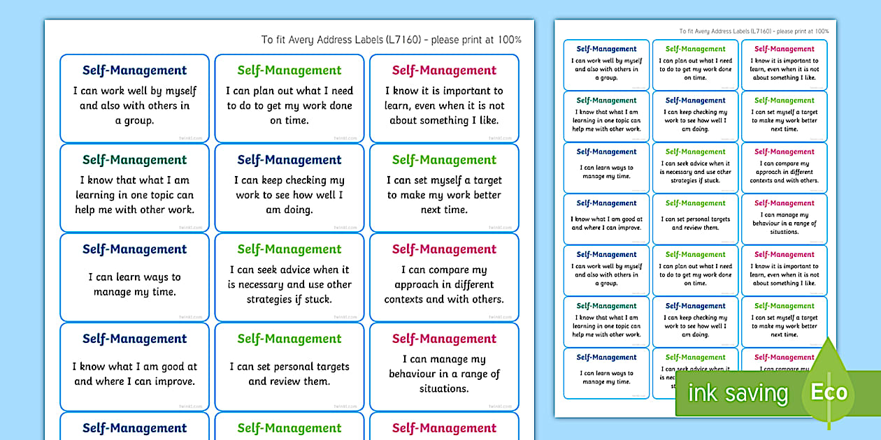 Editable NI Thinking Skills and Personal Capabilities Self Management ...
