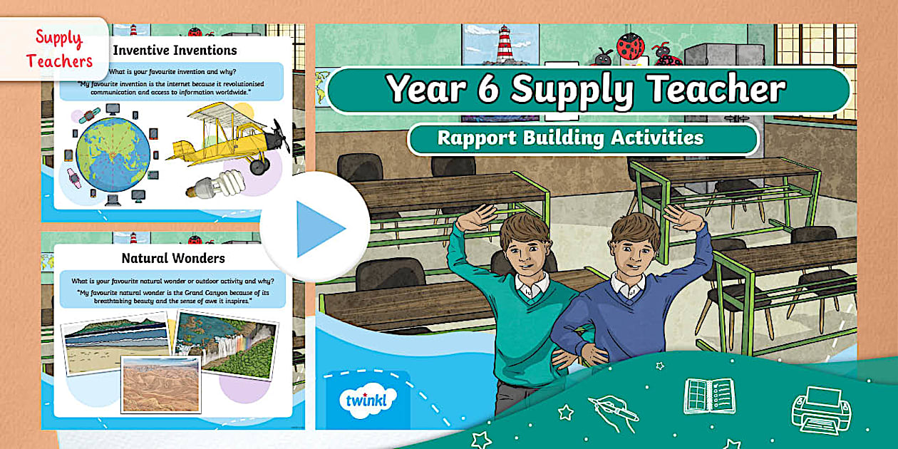 Year 6 Supply Teacher Rapport Building Starter - Twinkl