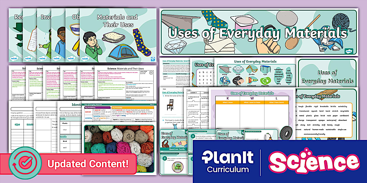 Science: Uses of Everyday Materials: Year 2 Unit Pack