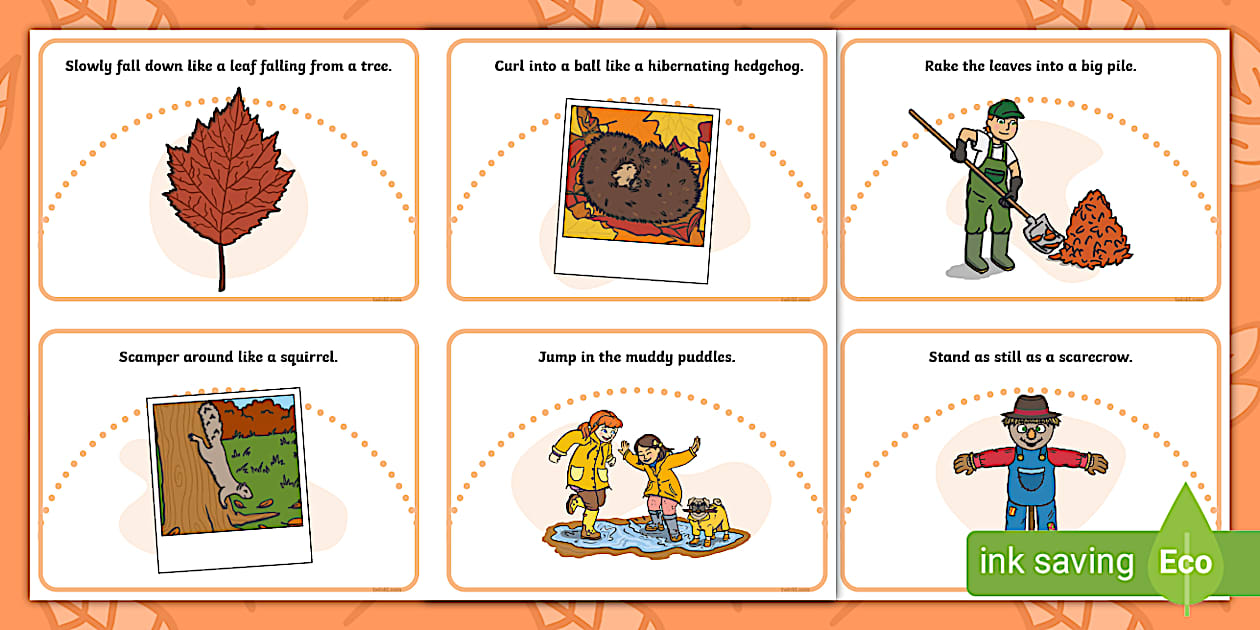 Autumn Brain Break Action Cards