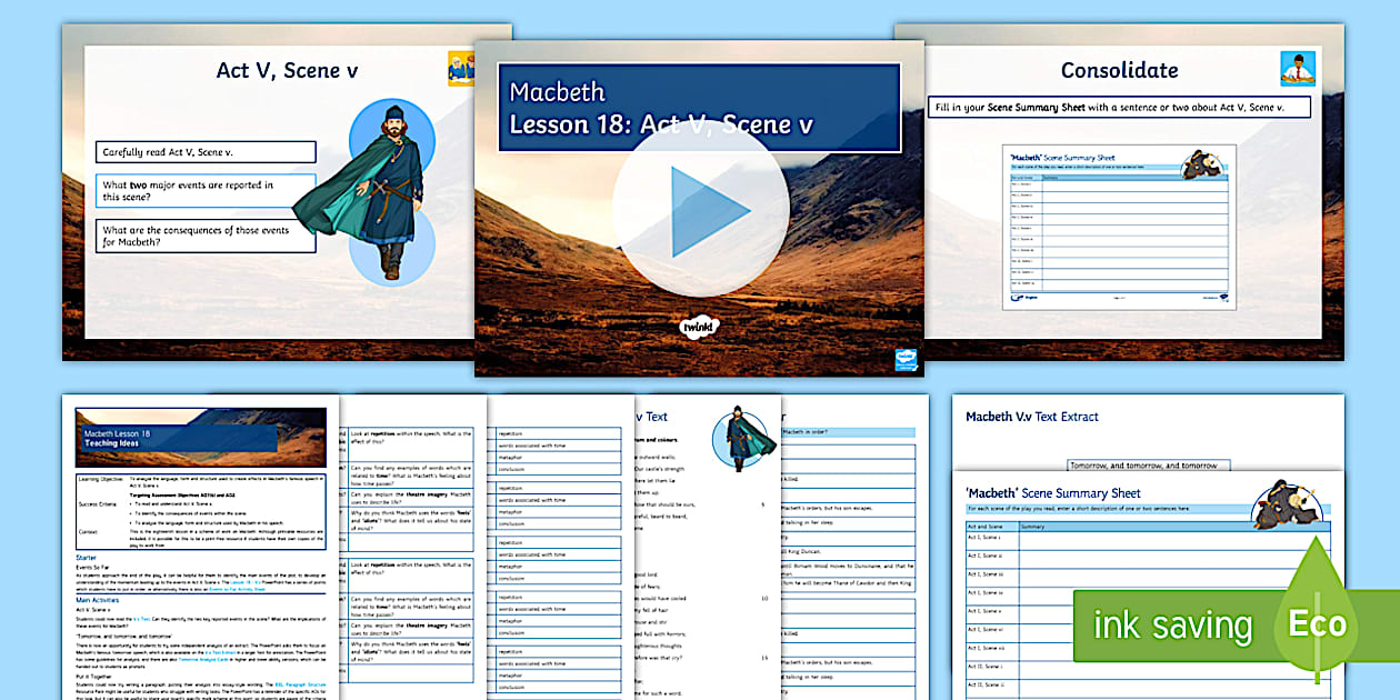 Macbeth Lesson 18: Act V, Scene V (teacher made) - Twinkl