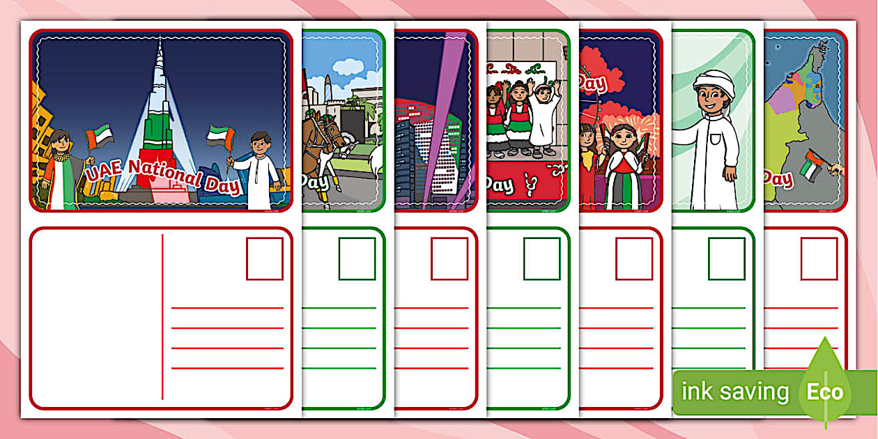 UAE National Day Postcards (Teacher-Made) - Twinkl