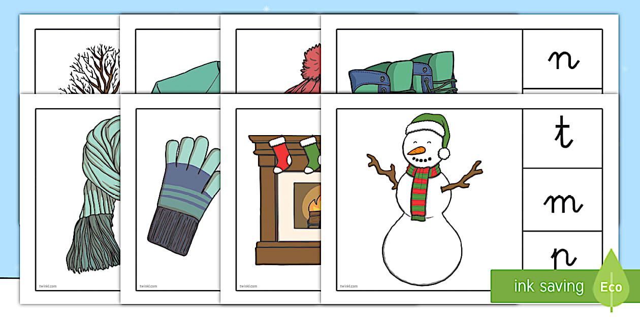 Juego de buscar el primer sonido: El invierno | Twinkl