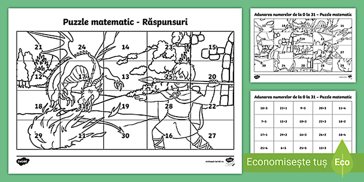 Legenda mărțișorului - Adunarea numerelor de la 0 la 31 - Puzzle matematic