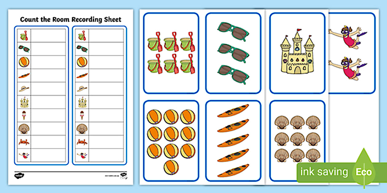 Count The Room 1-10: At the Beach Activity Pack - Twinkl