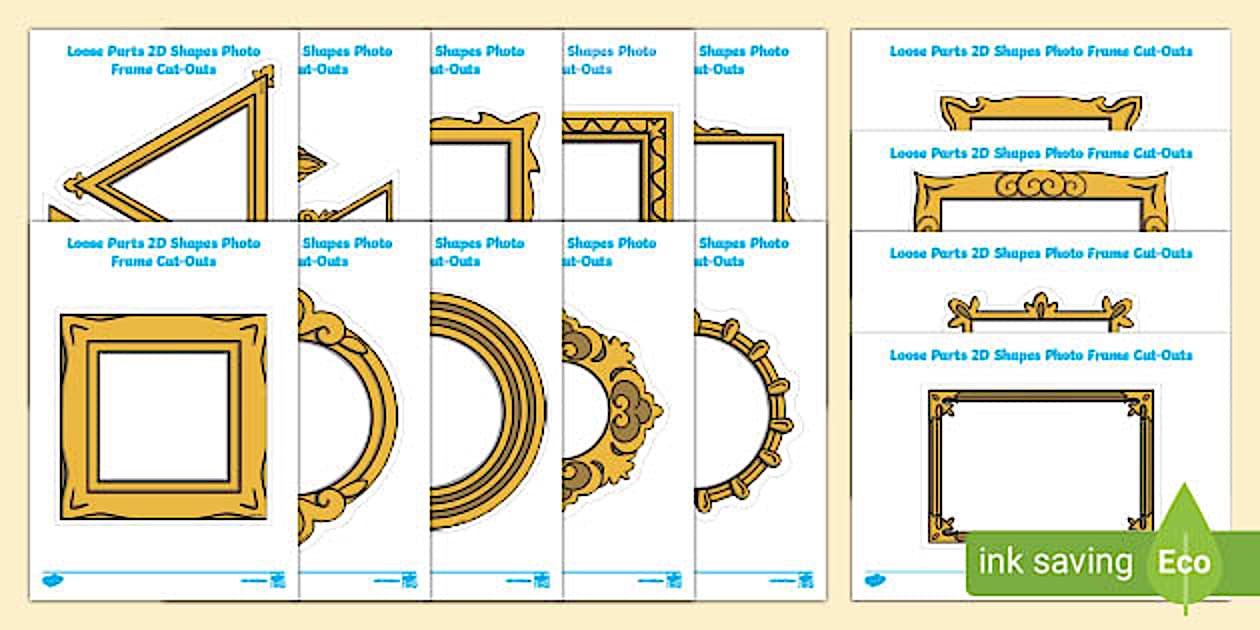 👉 Loose Parts 2D Shapes Photo Frame Cut-Outs - Twinkl