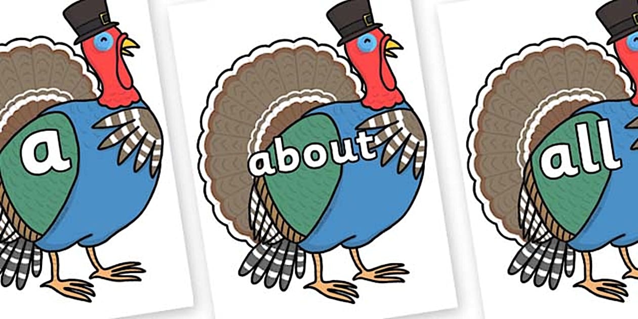 Cursive 100 High Frequency Words on Turkey Lurky - Twinkl