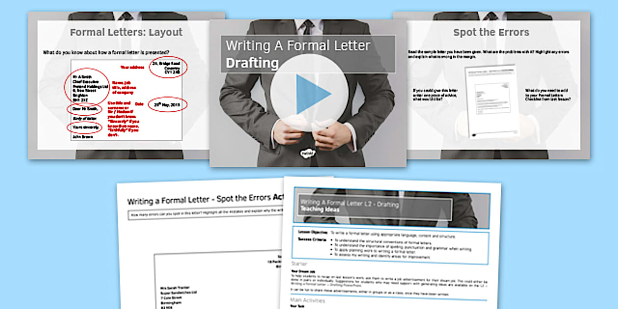 GCSE Writing a Formal Letter Lesson 2: Drafting - Twinkl