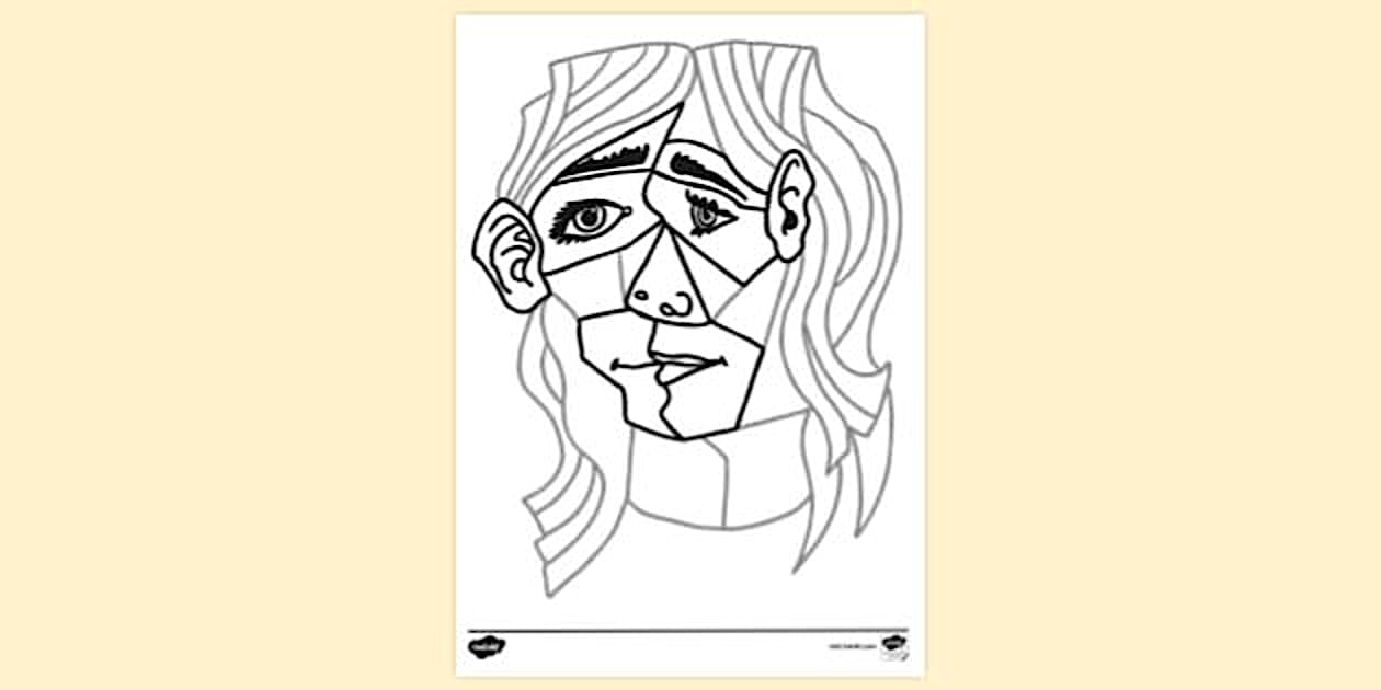 Famous Artist Colouring Page for Kids - Picasso - Twinkl