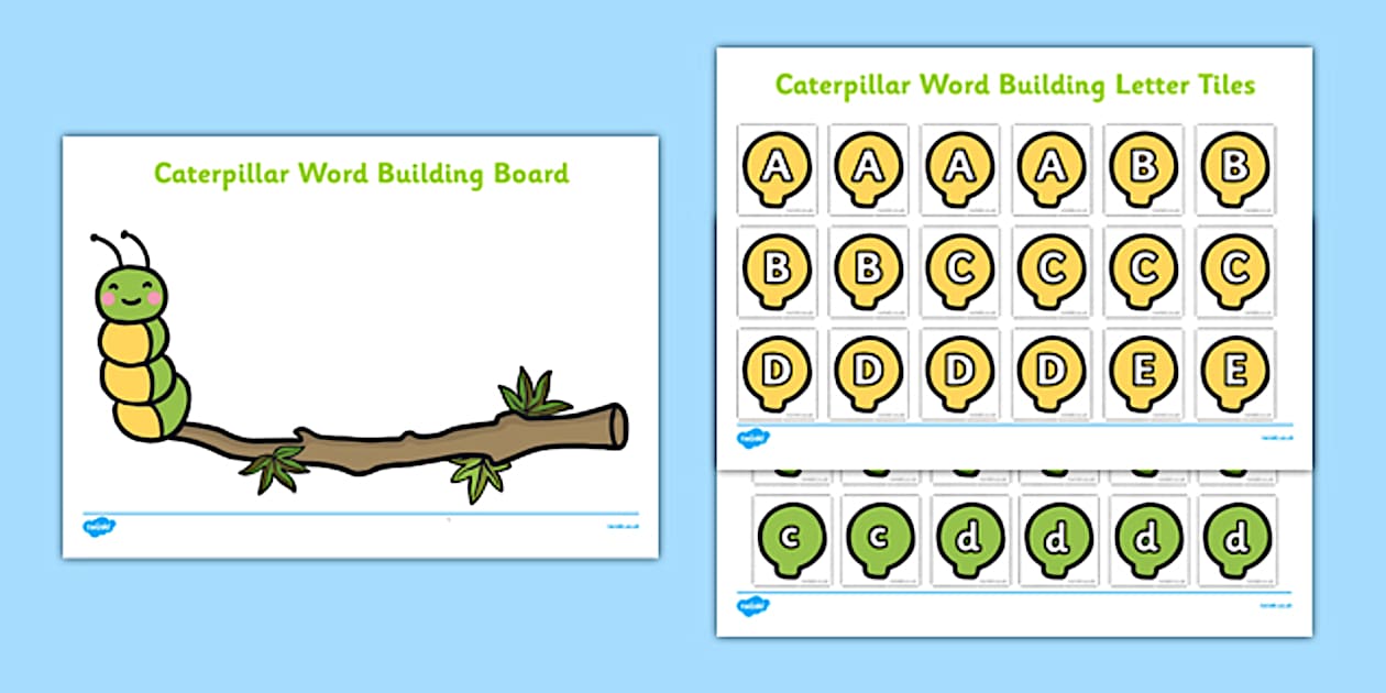 Caterpillar Boards and Letter Tiles (Teacher-Made) - Twinkl