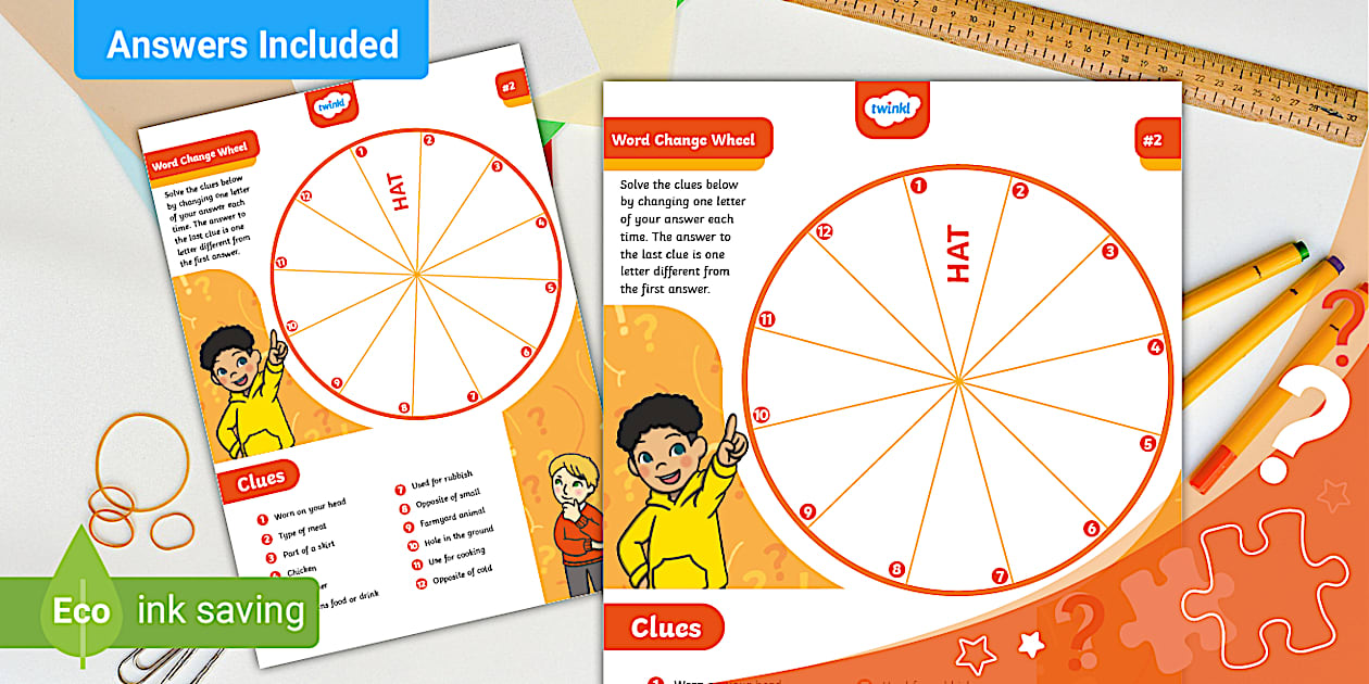 Word Change Wheel Puzzle #2 - Twinkl - Kids Puzzles