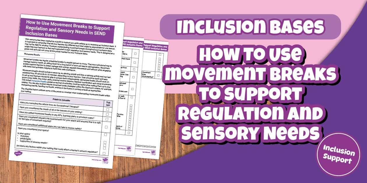 Sensory Movement Breaks for SEND Inclusion Bases
