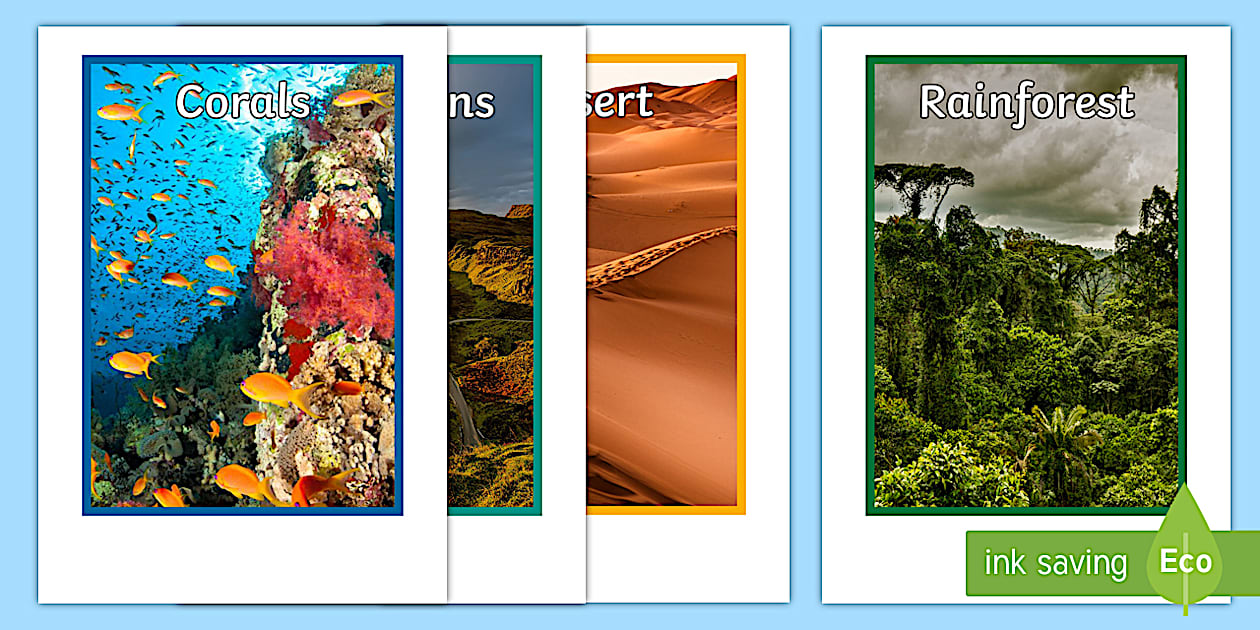Animal Habitats Posters - Printable Habitat Photo Posters