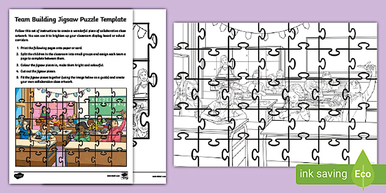 Team Building Jigsaw Puzzle Template - Primary Resources