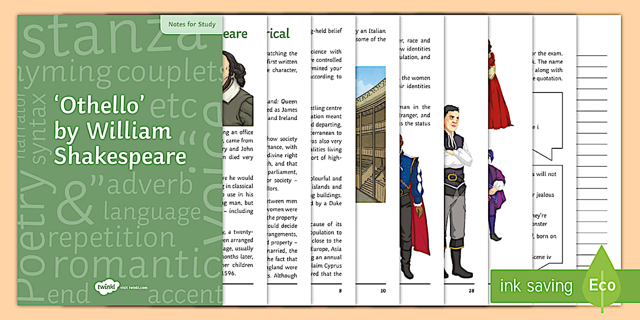 GCSE Othello Notes for Study (teacher made) - Twinkl