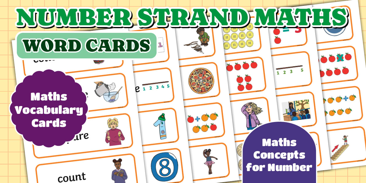 Number Strand Maths Word Cards (teacher made) - Twinkl