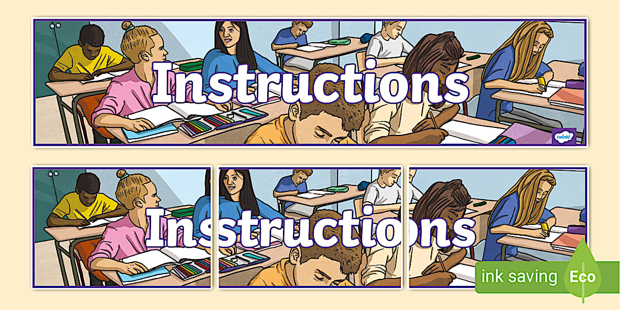 Instructions Display Banner (teacher made) - Twinkl