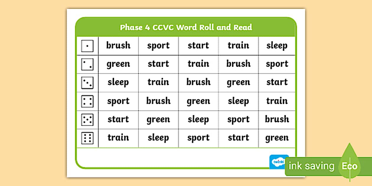Phase 4 CCVC Roll and Read Mat 6 | Twinkl (teacher made) Phase 4 CCVC Roll and Read Mat 6 | Twinkl (teacher made)