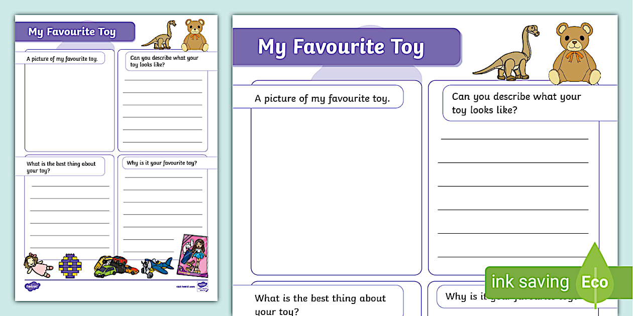 My Favourite Toy Writing Template (teacher made) - Twinkl