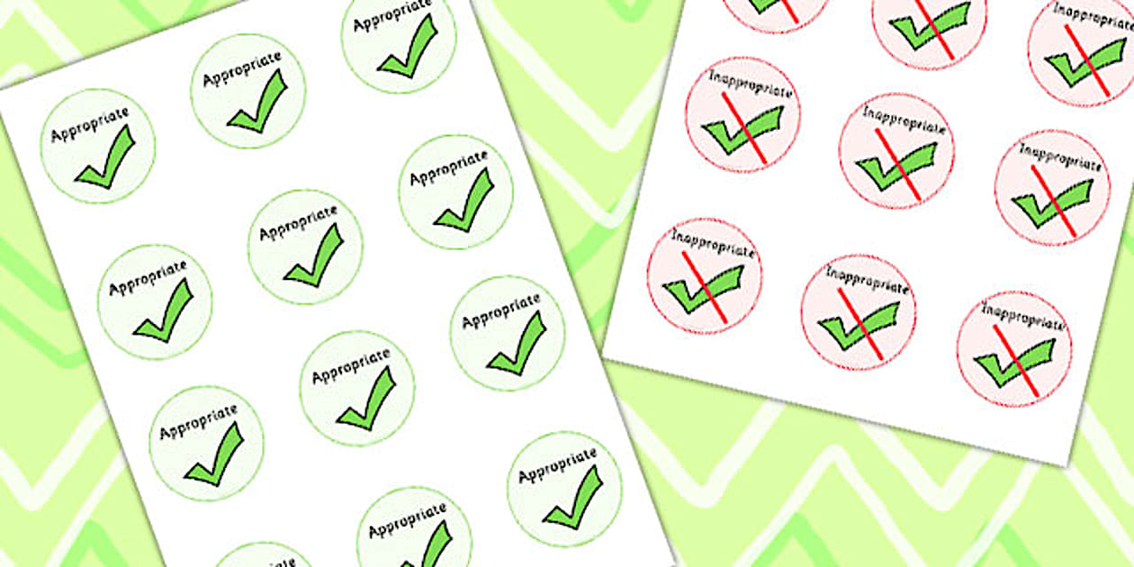 Appropriate Vs Innappropriate Visual Support Cards - Twinkl