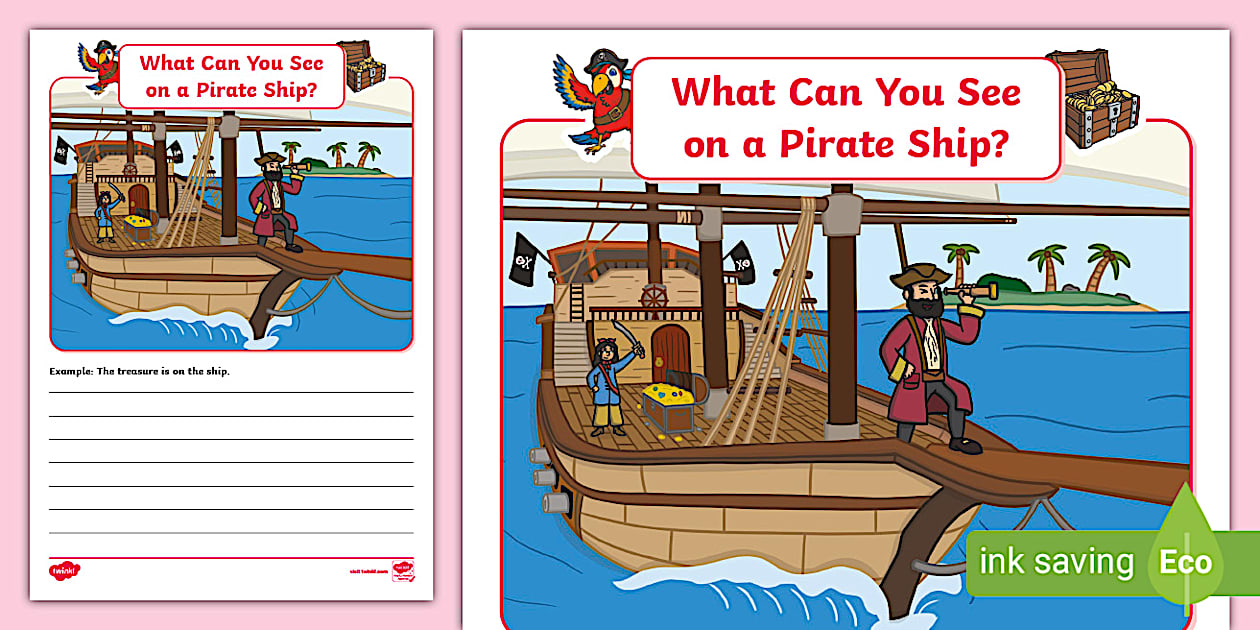 What Can You See on a Pirate Ship? Writing Activity,pirates