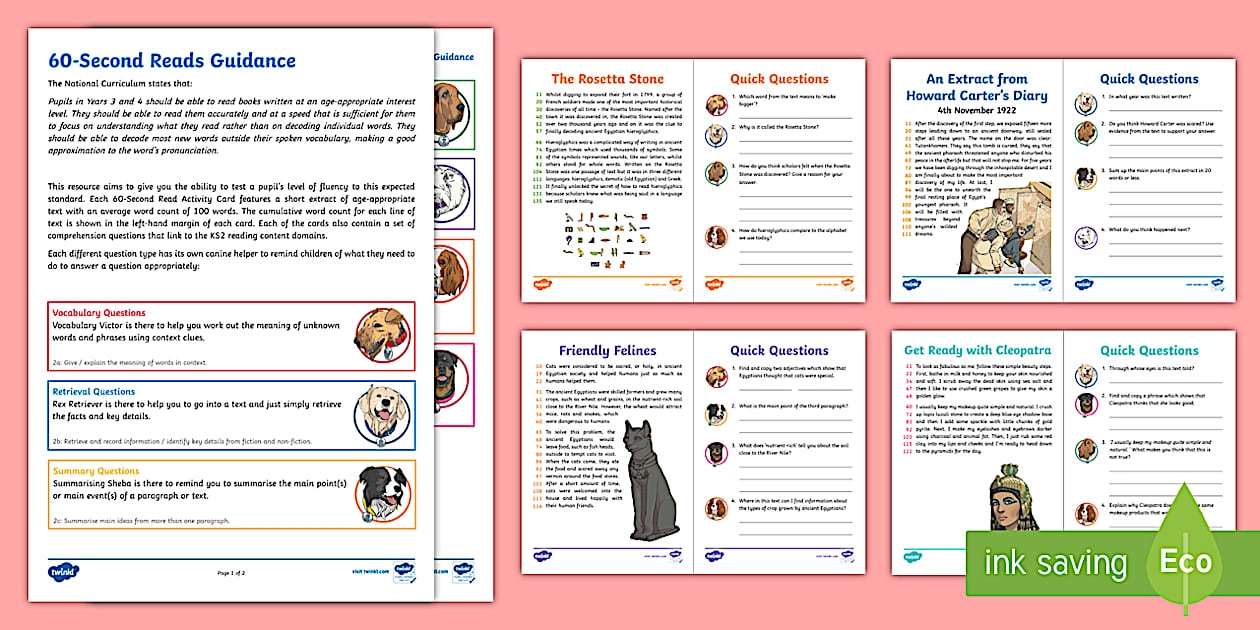 60-Second Reads: Ancient Egypt Activity Pack - Twinkl