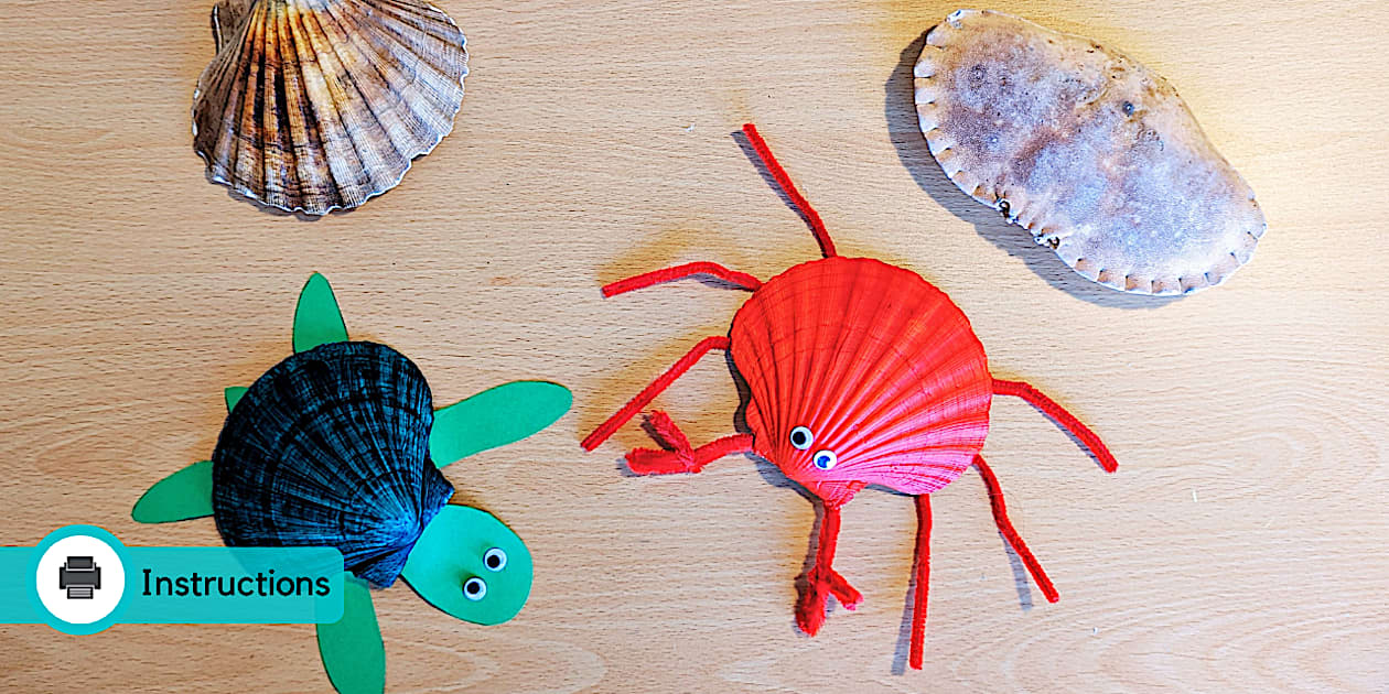 Seashell Turtles and Crabs | DIY Beach Crafts (teacher made)