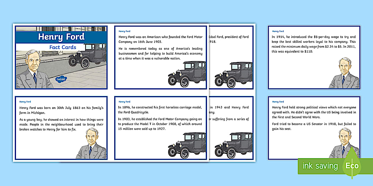 Henry Ford Fact Cards