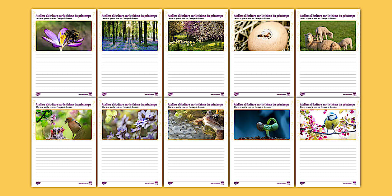 Ateliers d'écriture sur le thème du printemps