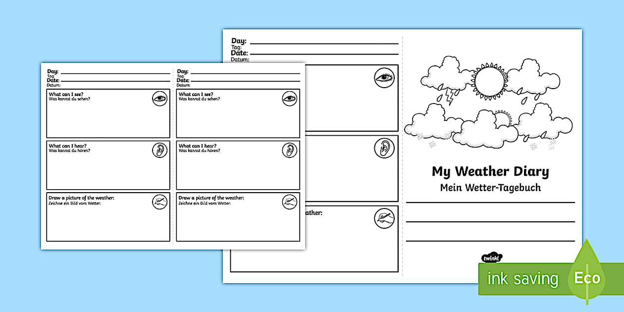 My Weather Diary Booklet English/German (teacher made)