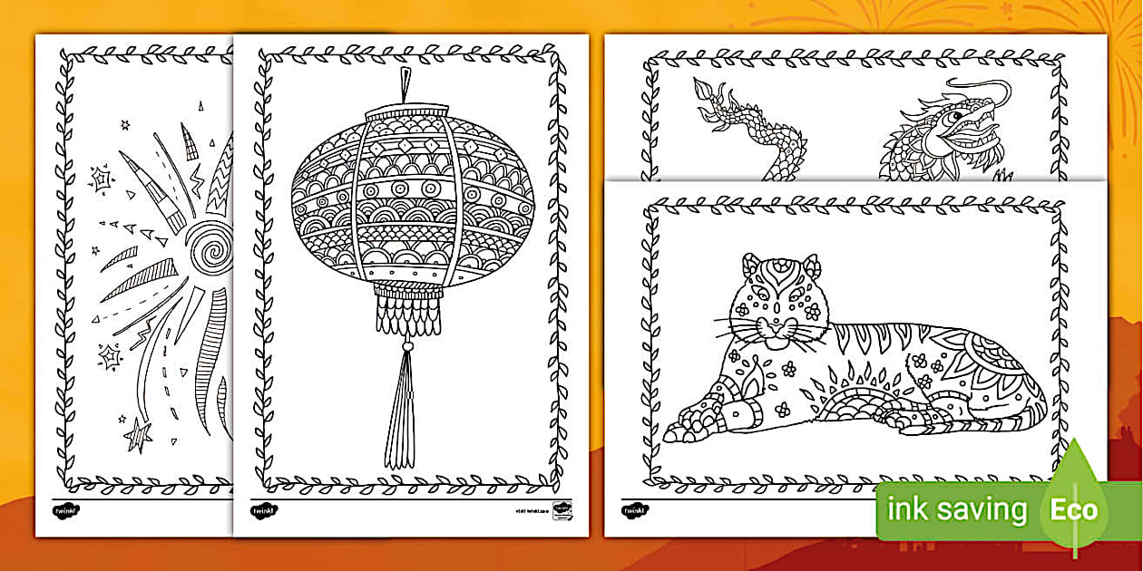 Lunar New Year Mindfulness Colouring Sheets