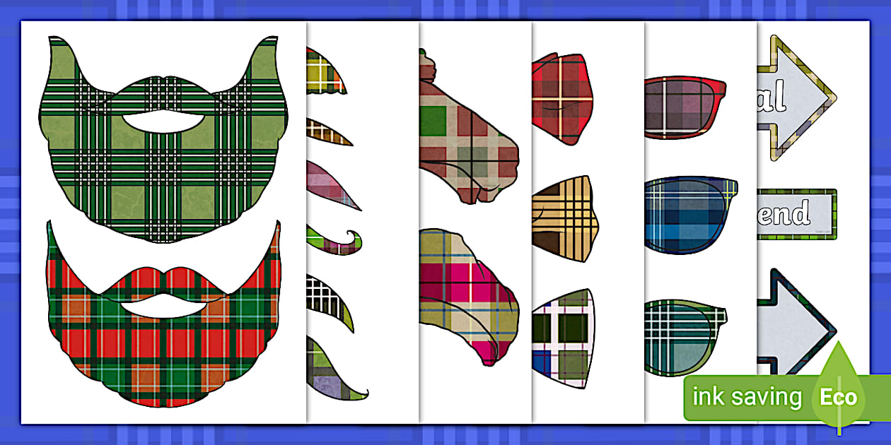 Burns Night Photo Booth Props Display Cut-Outs - Twinkl
