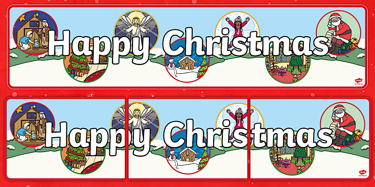 Happy Christmas Banner to Print | Classroom Resources