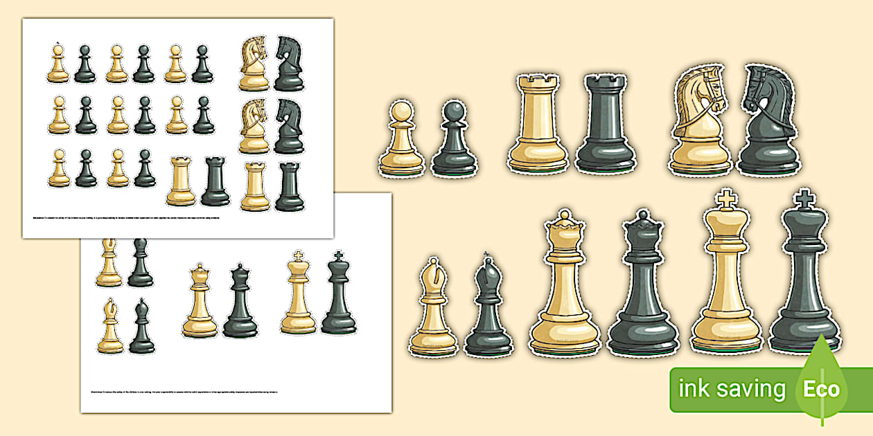 Chess Pieces Display Cut-Outs (teacher made) - Twinkl