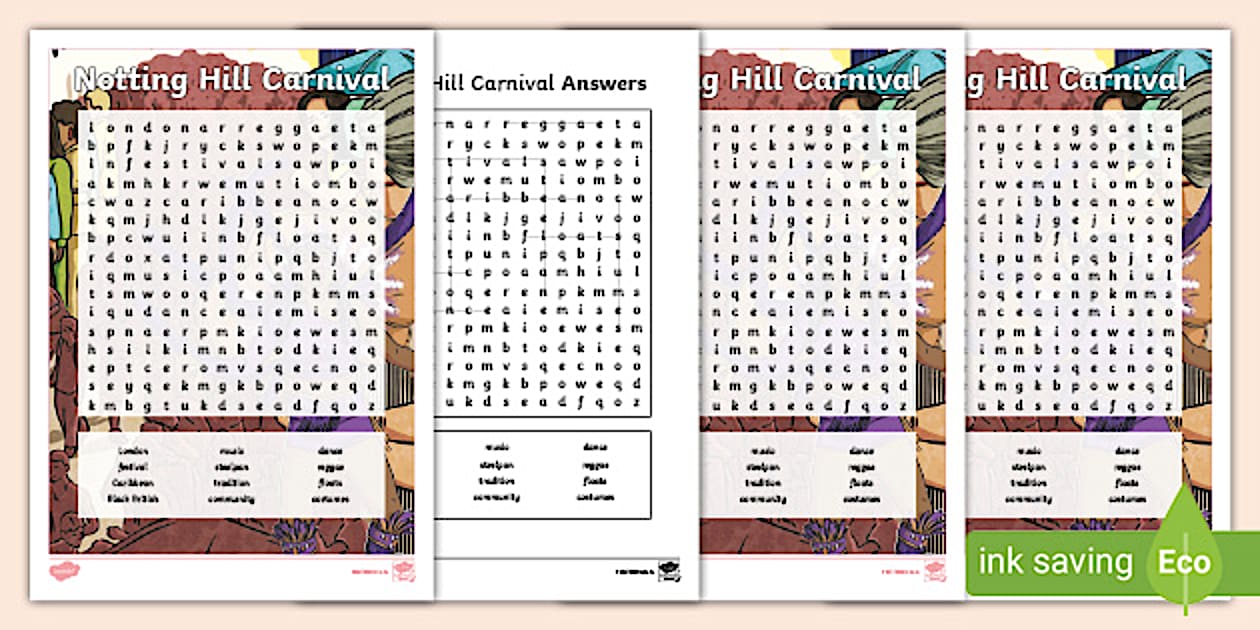 Notting Hill Carnival KS2 | Wordsearch | Ready to Use!