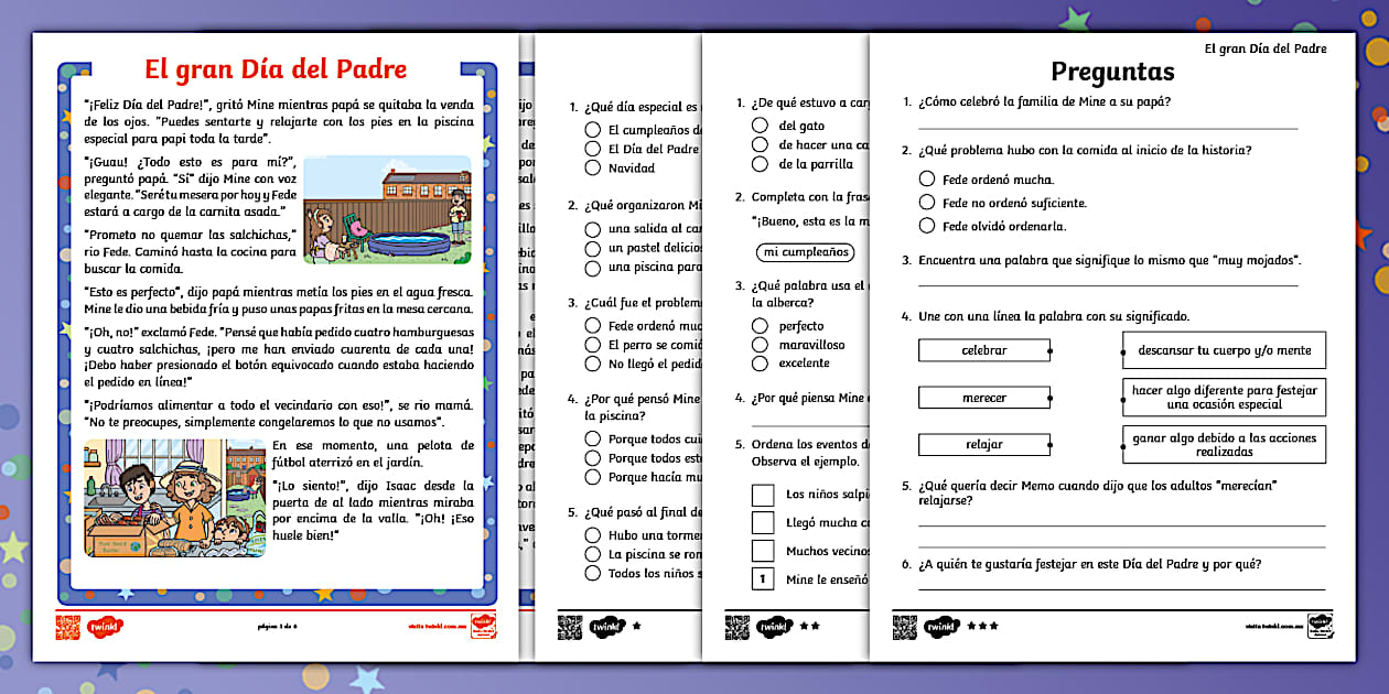 Día del Padre - lectura (Teacher-Made) - Twinkl