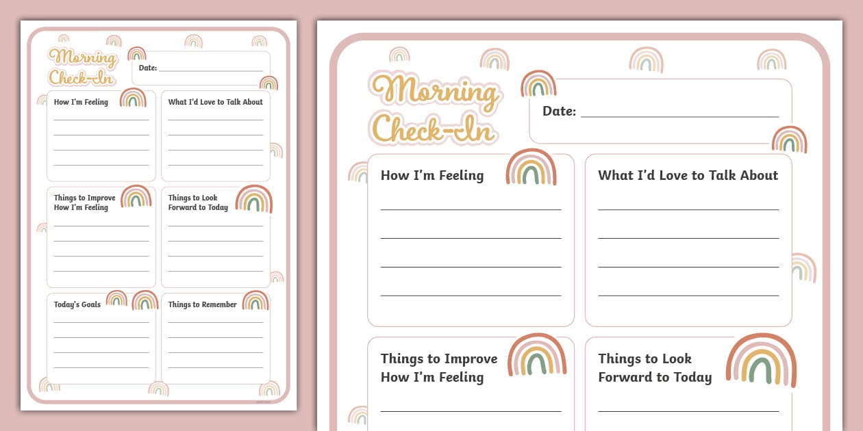 Muted Rainbow Themed Check-In Activity (teacher made)