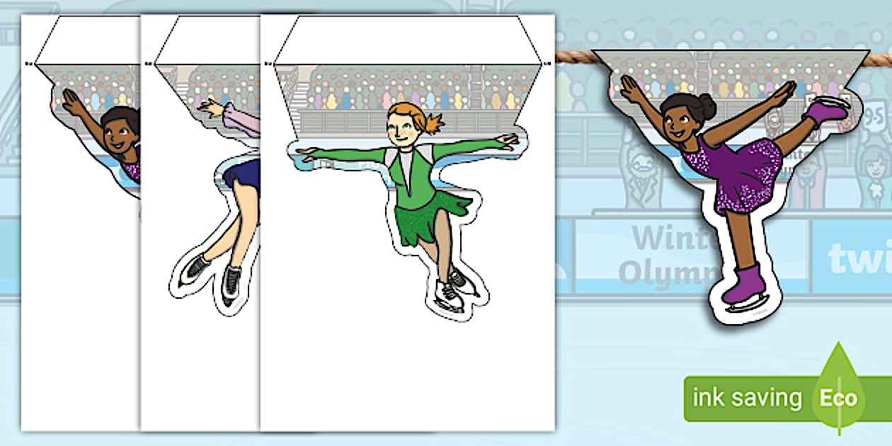 Children Ice Skating Themed Display Bunting (teacher made)