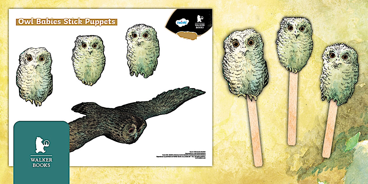FREE! - Owl Babies Stick Puppets (teacher made) - Twinkl