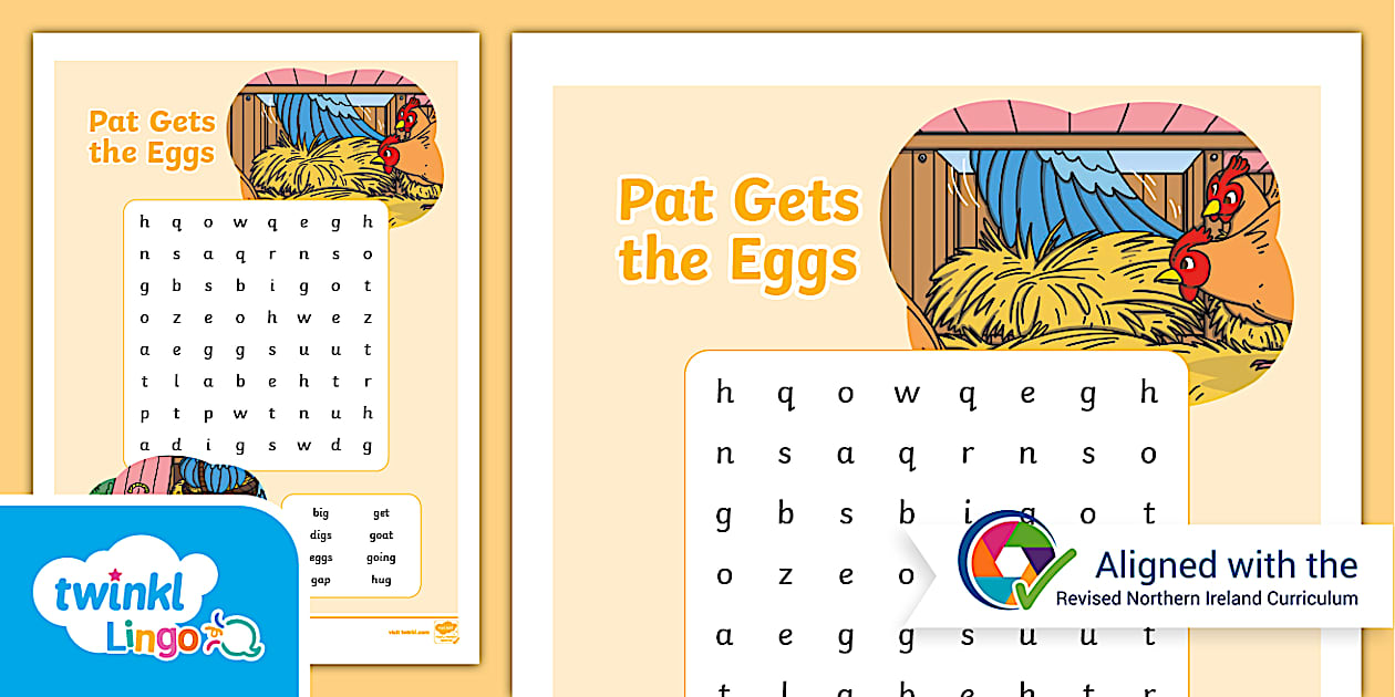 Peg Gets the Eggs 'g' Word Search (Teacher-Made) - Twinkl