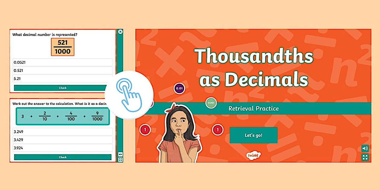 👉 Retrieval Practice: Thousandths as Decimals Maths Interactive Quiz