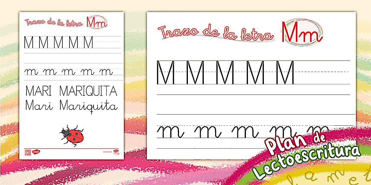 Plan de lectoescritura: La letra M - Trazo - Twinkl