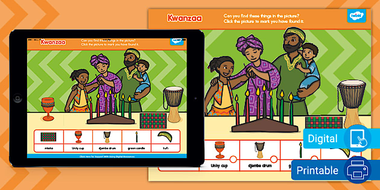 Kwanzaa-Themed Can You Find Picture Activity | Celebrations