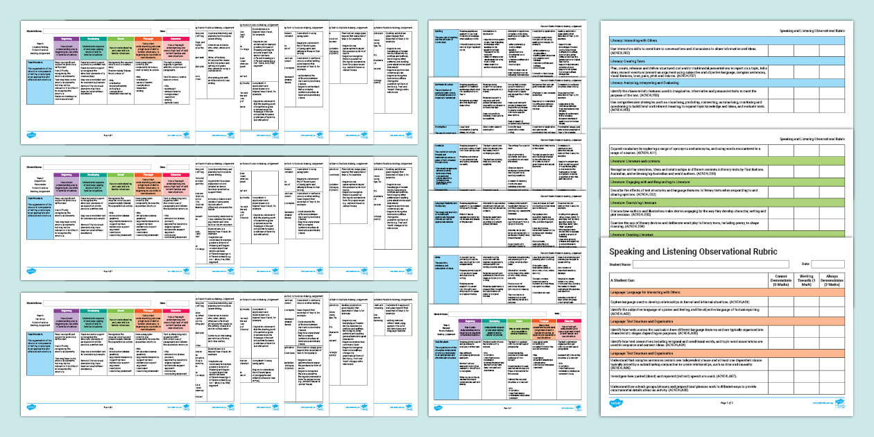Year 5 Assessment Rubrics Pack