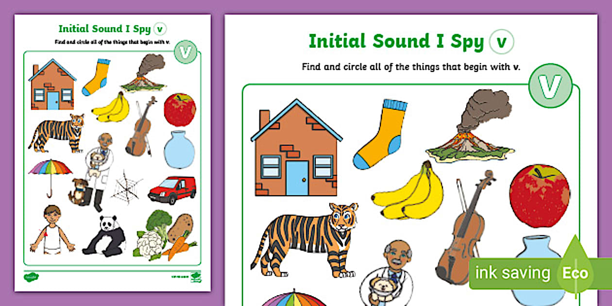 Initial Sounds I Spy Activity: Letter v - Twinkl