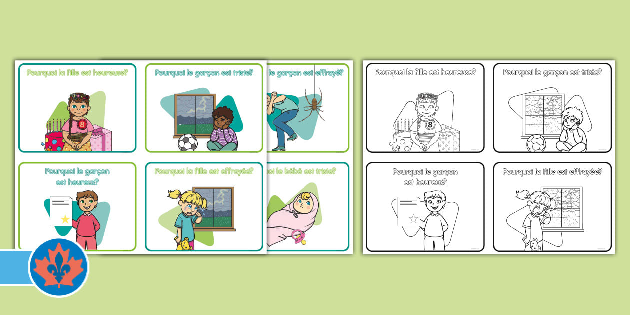 Emotions Challenge Cards French