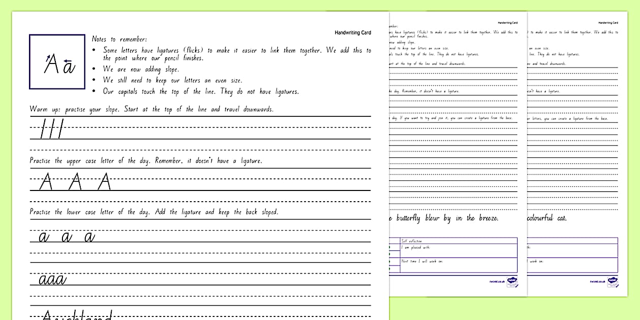 Year 3 & 4 New Zealand Handwriting Worksheets - NZ Resource