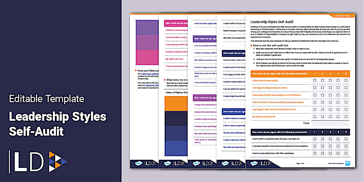 Leadership Styles Self-Audit (teacher made) - Twinkl